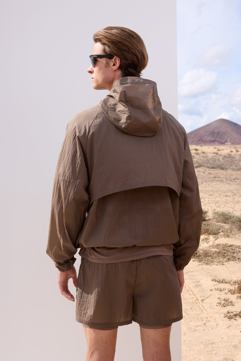 TRANSLUCENT WINDBREAKER - BROWN – The Couture Club