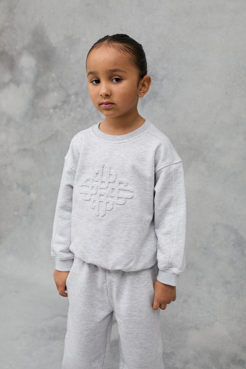KIDS EMBOSSED EMBLEM SWEATSHIRT - GREY MARL – The Couture Club