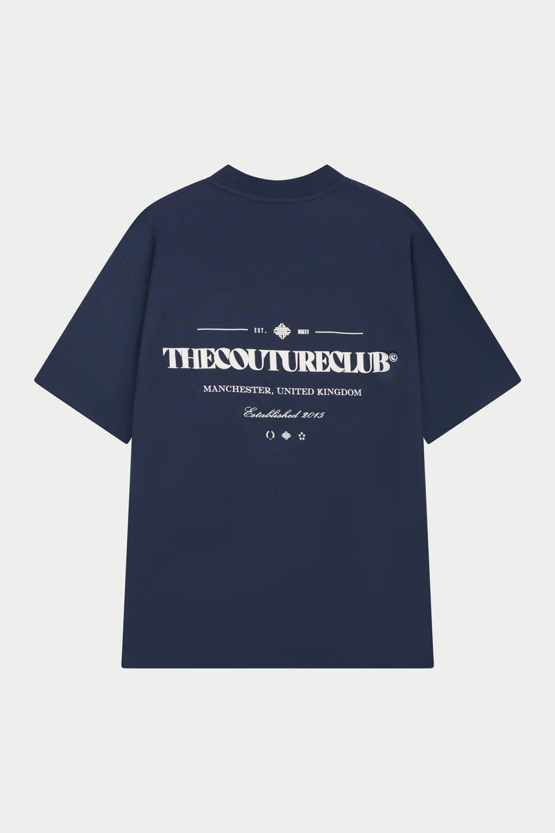 COPYRIGHT MULTI GRAPHIC T-SHIRT - DARK NAVY – The Couture Club