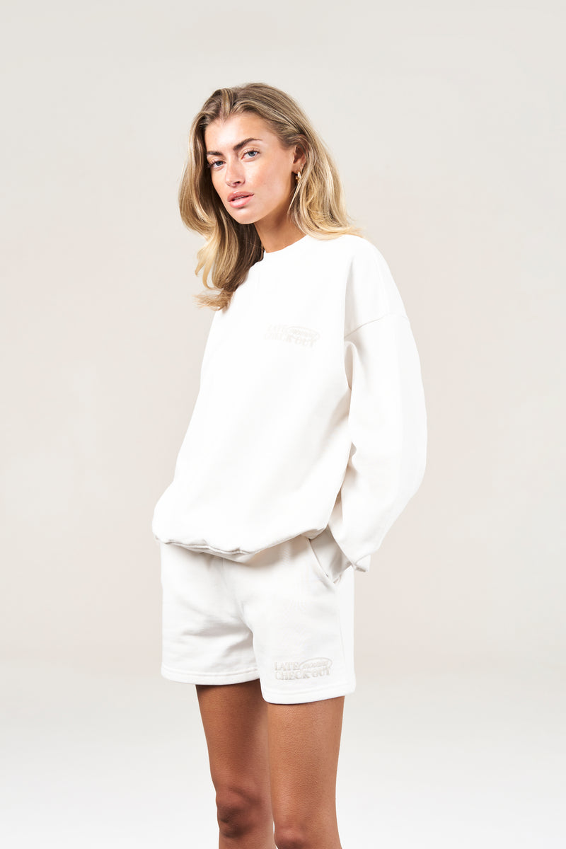 LATE CHECKOUT SWEATSHIRT - OFF WHITE – The Couture Club