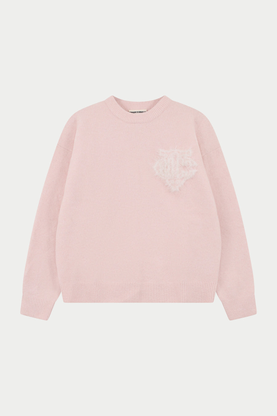 MONOGRAM FLUFFY KNIT CREW - PINK – The Couture Club