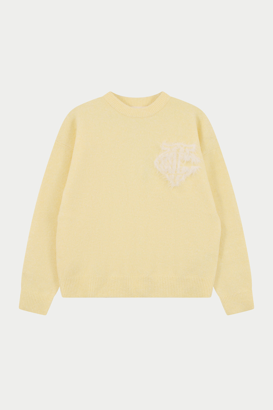 MONOGRAM FLUFFY KNIT CREW - YELLOW – The Couture Club