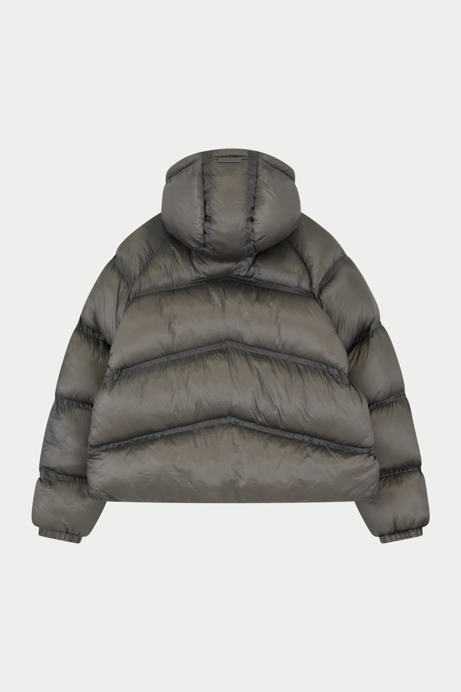TRANSLUCENT HOODED PUFFER - KHAKI – The Couture Club