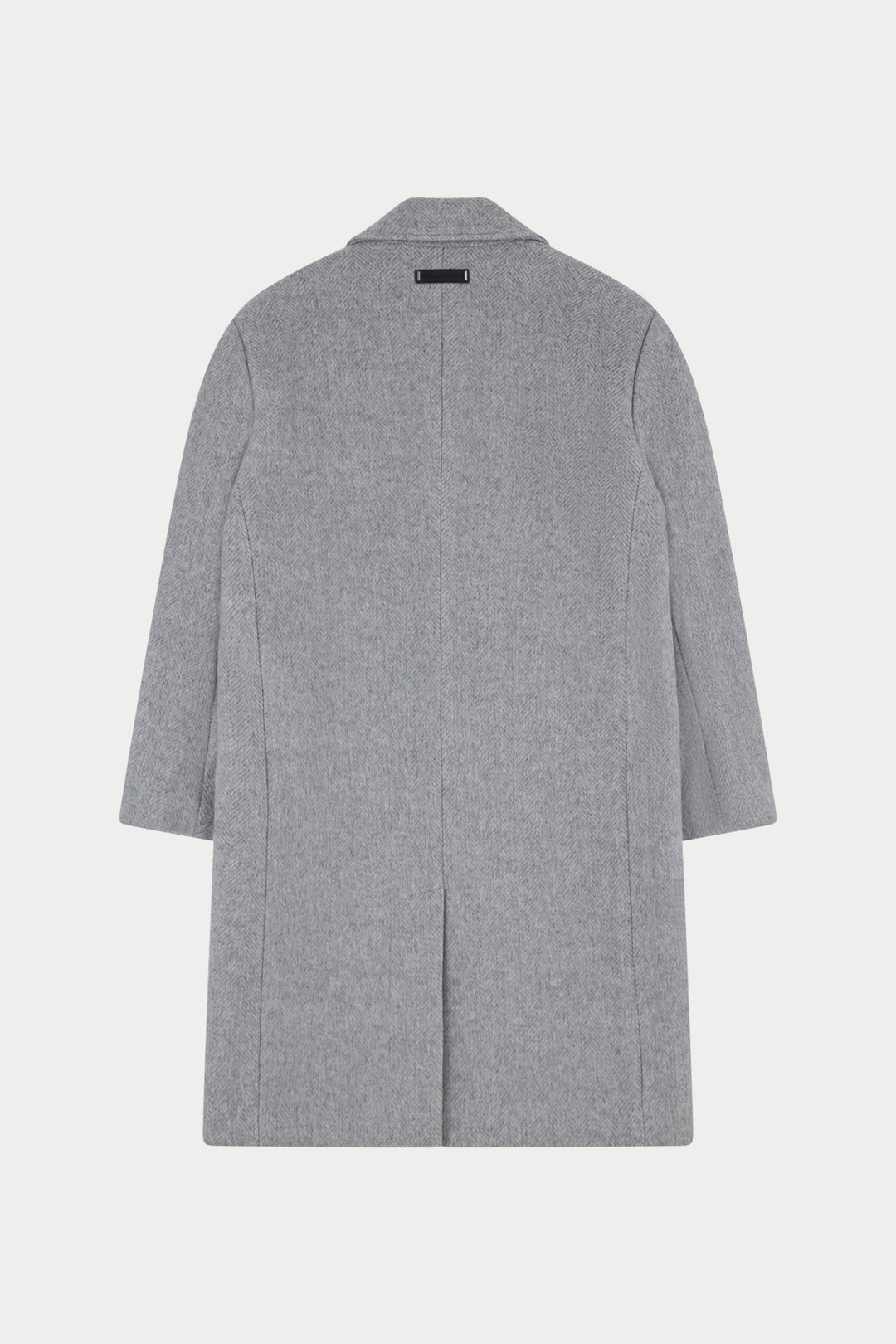 HERRINGBONE WOOL LONGLINE DUSTER COAT - GREY – The Couture Club