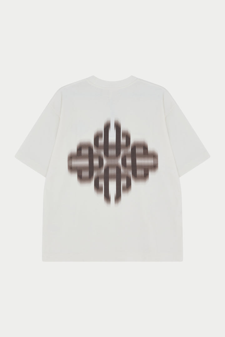 MOTION BLURRED EMBLEM T-SHIRT - OFF WHITE – The Couture Club