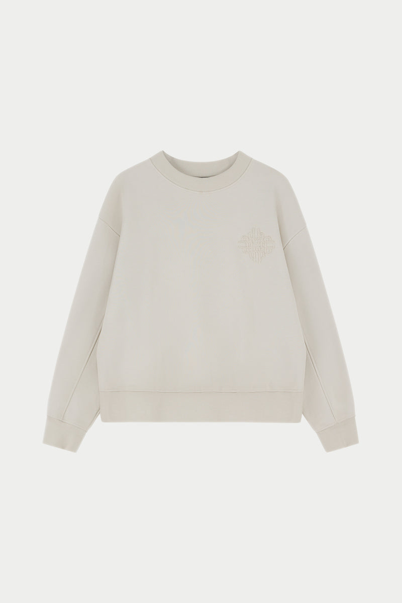 BORG EMBLEM APPLIQUE CREW - BONE – The Couture Club