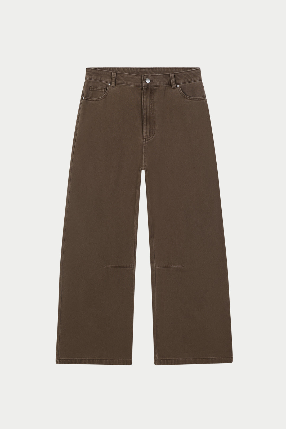 WASHED BARREL LEG PANTS - BROWN – The Couture Club
