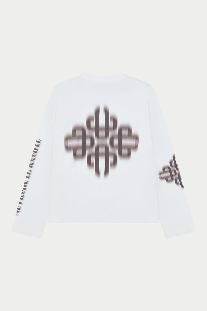 MOTION BLURRED LONG SLEEVE T-SHIRT - OFF WHITE – The Couture Club