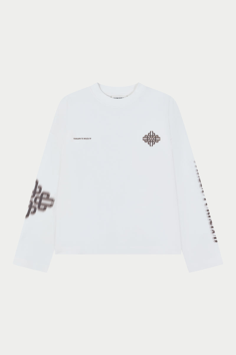 MOTION BLURRED LONG SLEEVE T-SHIRT - OFF WHITE – The Couture Club