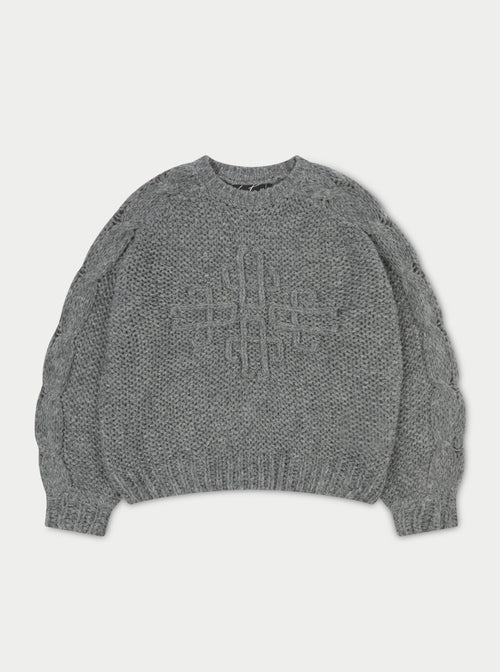 EMBLEM OVERSIZED KNIT JUMPER - STONE – The Couture Club