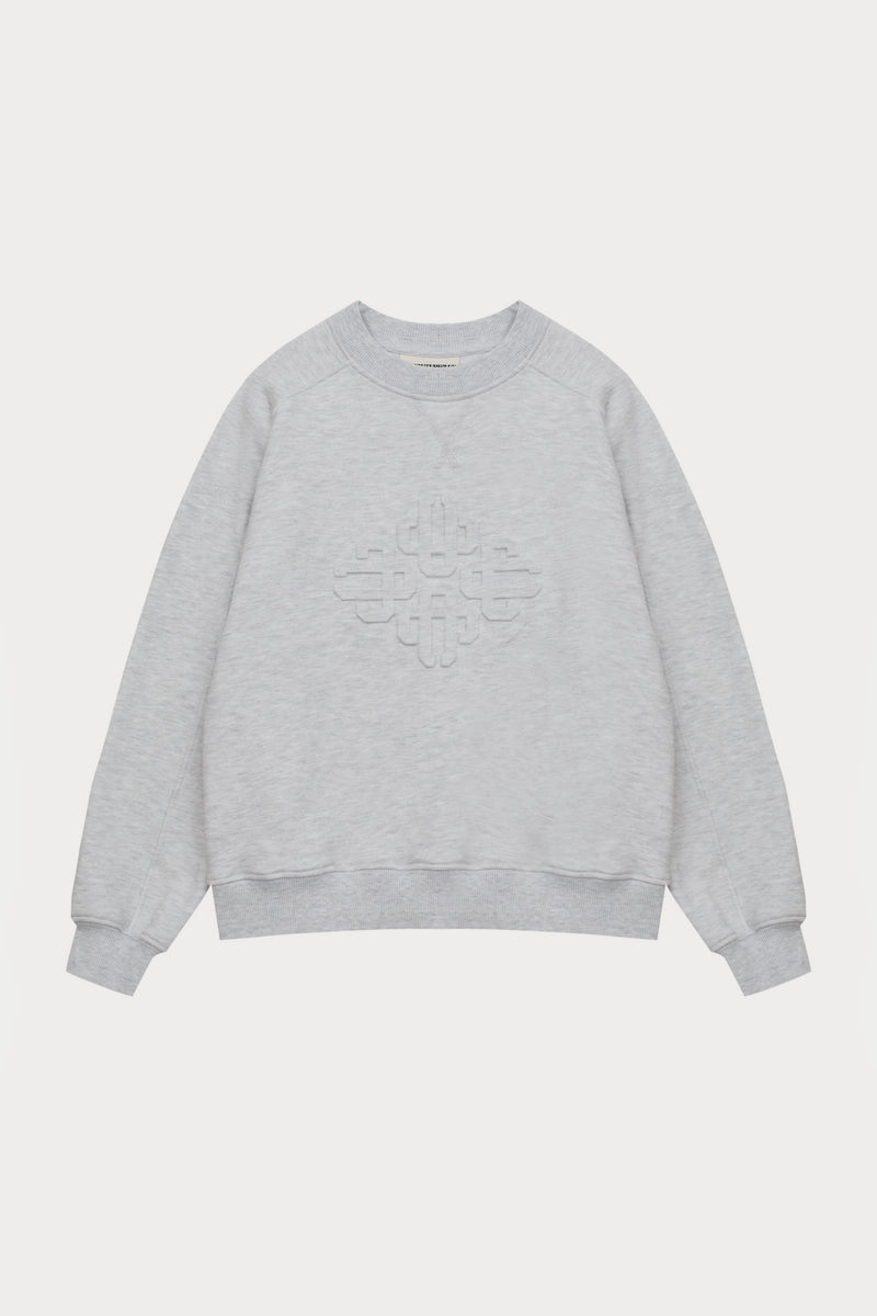 EMBOSSED SWEATSHIRT - GREY MARL – The Couture Club