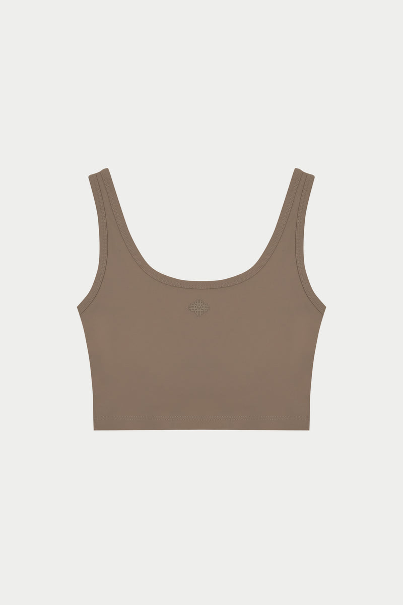 SCULPTING STRETCH EMBLEM SPORTS BRA - COCOA – The Couture Club