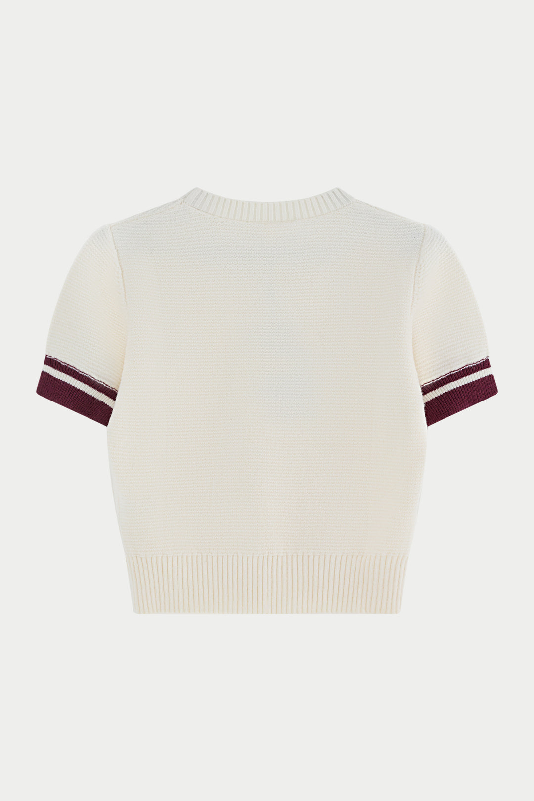 CONTRAST STRIPE SHORT SLEEVE KNIT TEE - OFF WHITE – The Couture Club