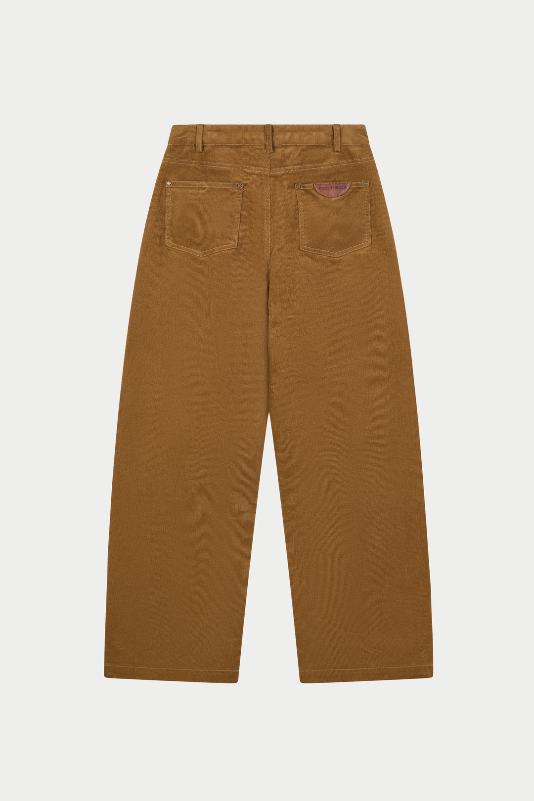 CORD BARREL LEG TROUSERS - TAN – The Couture Club