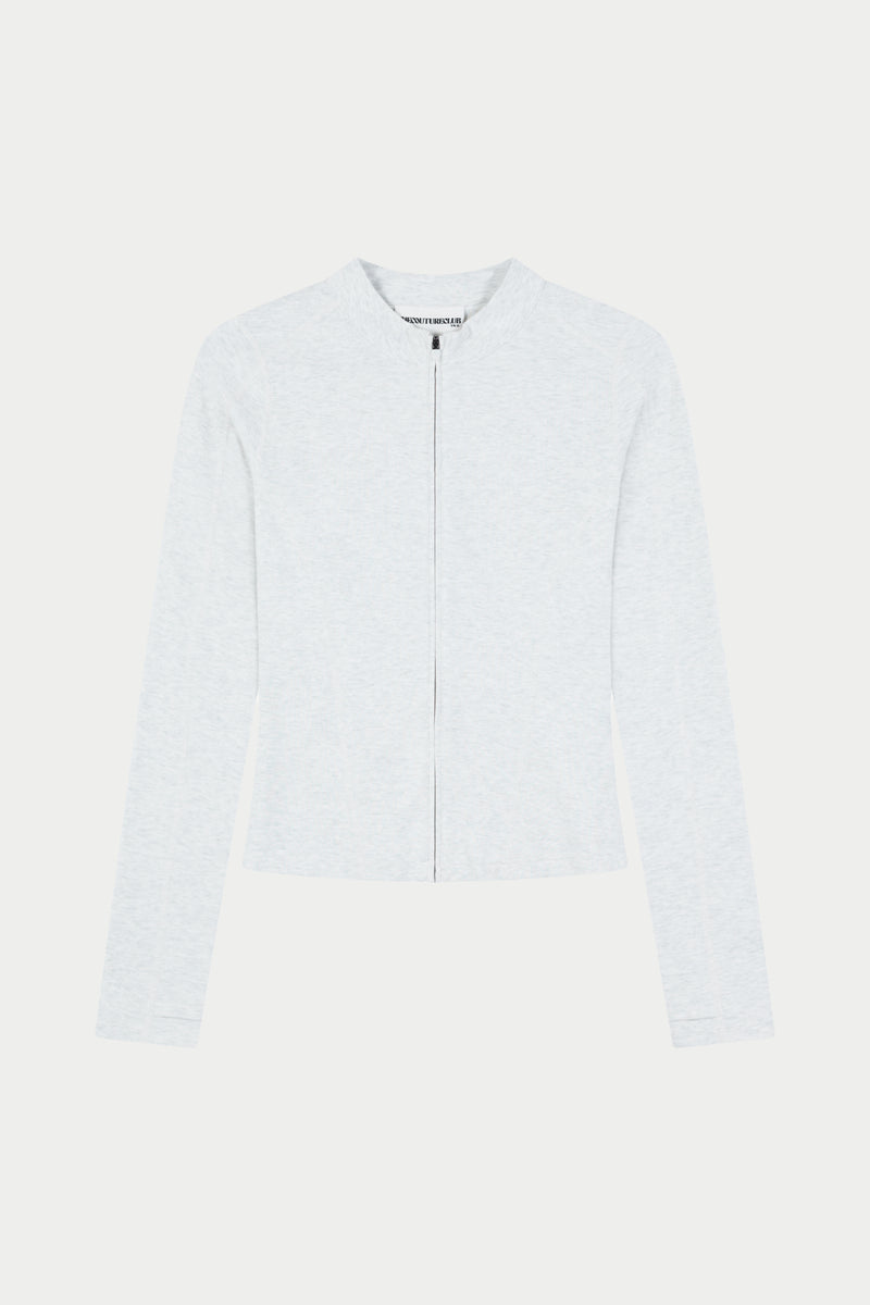 SCULPT SOFT TOUCH LONG SLEEVE ZIP THROUGH - GREY MARL – The Couture Club