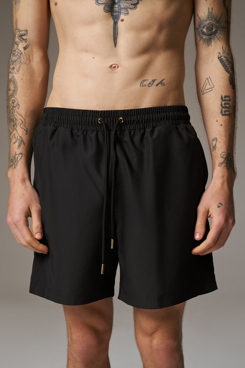 WATER REACTIVE EMBLEM SWIM SHORT - BLACK – The Couture Club