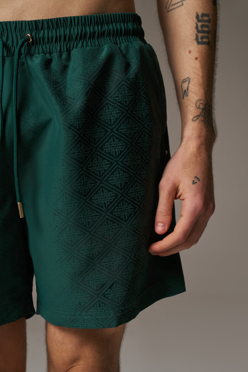 WATER REACTIVE EMBLEM SWIM SHORT - GREEN – The Couture Club