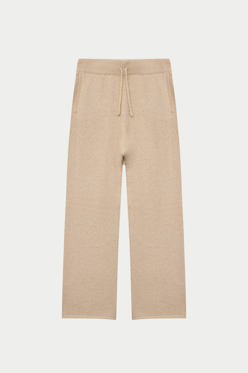 BOUCLE KNIT PANTS - STONE – The Couture Club