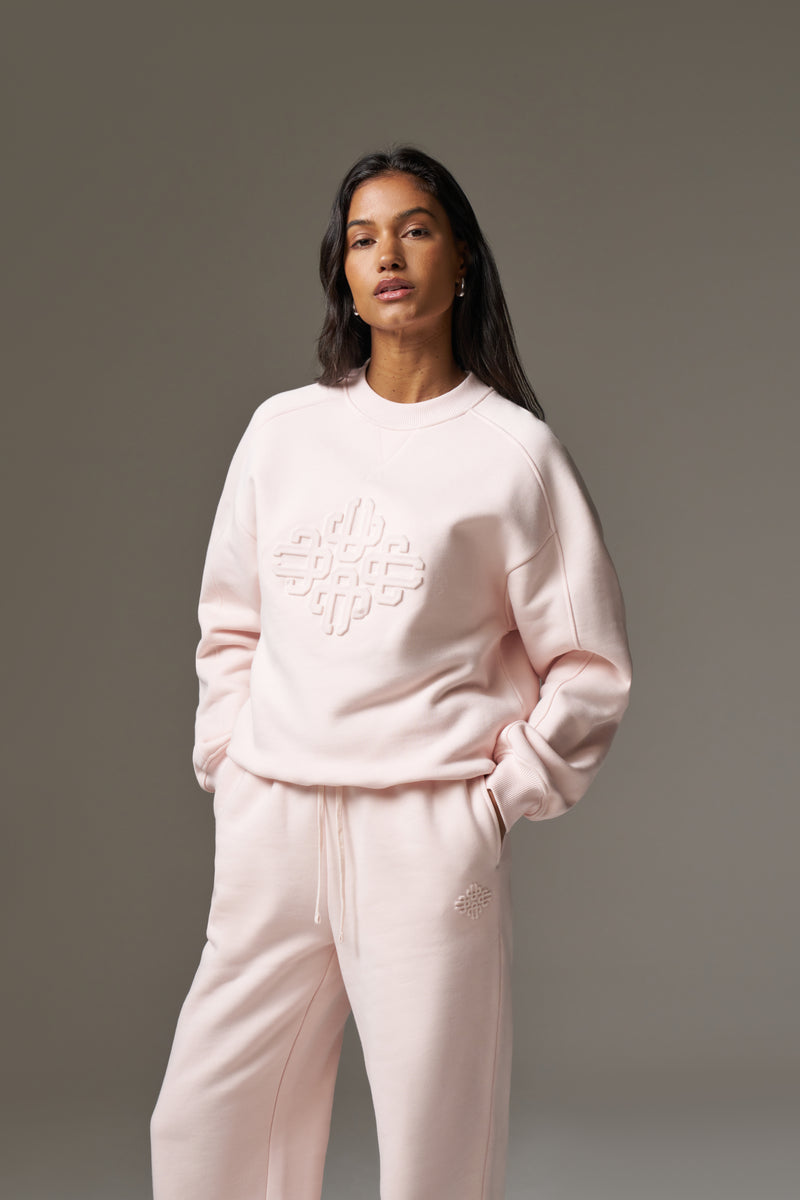 EMBOSSED SWEATSHIRT - PINK – The Couture Club