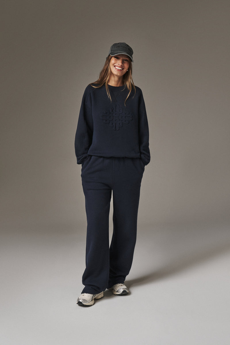 EMBOSSED SWEATSHIRT - NAVY – The Couture Club