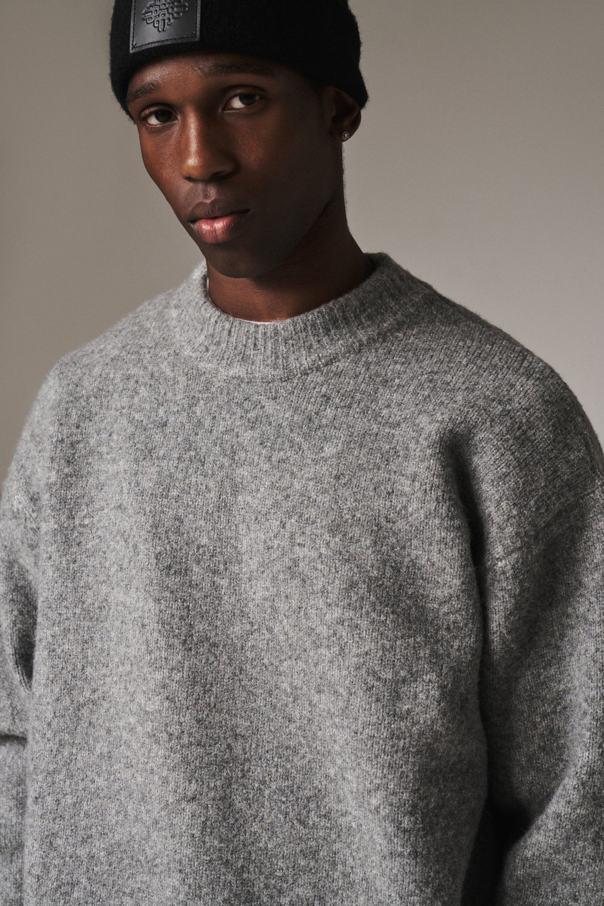 COPYRIGHT BRUSHED KNIT JUMPER - GREY MARL – The Couture Club